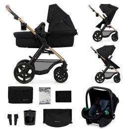 Kinderkraft Kinderwagenset Moov 2 Eva Wheels, Schwarz, Textil, 3-teilig, 86.5x106x60 cm, Baby on Tour, Kinderwagen, Kombikinderwagen