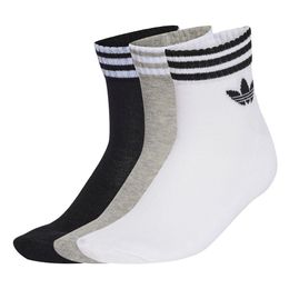 adidas originals Socks '3-Stripes Ankle 3 Pairs' female Grey, Black, White size 34-36