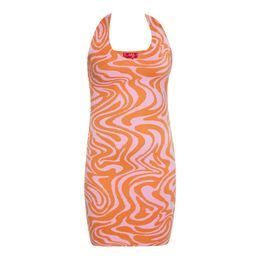 Swirly Knitted dress female Orange size L