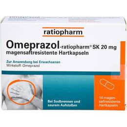 OMEPRAZOL-ratiopharm Sk 20 mg magensaftr.Hartkaps. 14 St