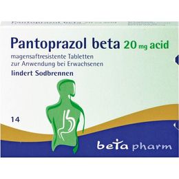 betapharm Pantoprazol beta 20 mg acid magensaftres.Tabletten 14 St