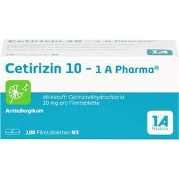 Cetirizin 10 1A Pharma Filmtabletten 100 St&uuml;ck