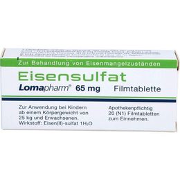Eisensulfat Lomapharm 65 mg &uuml;berzogene Tab. 20 St