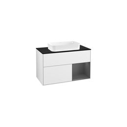 Villeroy & Boch V&B Waschtischunterschrank Abdeckplatte bla m Finion 100x60,3cm, Rg r Anthrac. m, glo wh. Lac ; Villeroy & Boch (F252GKGF)