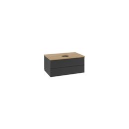 Villeroy & Boch V&B Waschtischunterschrank mit Frontstruktur Antao 80x36x50cm, WBP-farbe hon. Oa, bla m Lac ; Villeroy & Boch (K19111PD)