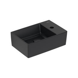 Villeroy & Boch V&B Handwaschbecken Memento 2.0 40x26cm, m Hahnl., o. &Uuml;L, P black C-plus ; Villeroy & Boch (432340R7)