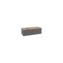 Villeroy & Boch V&B Waschtischunterschrank mit Frontstruktur Antao 120x36x50cm, WBP hon. Oa, Anthrac. m Lac ; Villeroy & Boch (K22111GK)