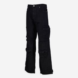 EIGHTYFIVE Schwarze Baggy Fit Cargo-Jeans