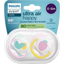 Schnuller ultra air happy Silikon, rosa/mint, 0-6 Monate Philips Avent