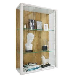 Vcm Glasvitrine h&auml;ngend Vitrine Glas mit ESG-Sicherheitsglas Ma&szlig;e: H. 80 x B. 60 x T. 25 cm H&auml;ngevitrine Glas Modern und platzsparend Glas Vitrinenschrank - Udina M