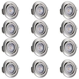 Monzana LED Einbauleuchte Krog 12er-Set Nickel