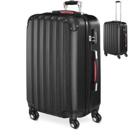 Monzana Hartschalenkoffer L Rollen 360o Reisekoffer 62L Schwarz ABS
