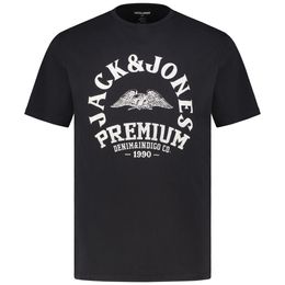Jack & Jones Gro&szlig;e Gr&ouml;&szlig;en Jack&Jones T-Shirt mit Label-Print Farbe schwarz Gr&ouml;&szlig;e: 4XL