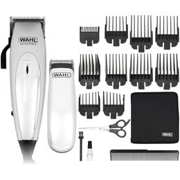 WAHL Haar- und Bartschneider "Home Pro Deluxe Combo", silber, B:5,5cm H:18cm T:5,5cm, Haarschneider, Einstellbarer Verstellhebel, Batteriebetriebener