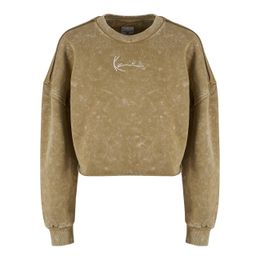 Karl Kani Damen Sweater "Karl Kani Damen KW241-038-2 Karl Kani Signature Washed Crop Crew"olive, Gr. M, 80% Baumwolle, 20% Polyester, Sweatshirts