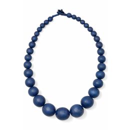 Damen Kette mit Anh&auml;nger "Aleika", blau, Basic, Collezione Alessandro, Holz, Halsketten, aus Holzperlen in verschiedenen Gr&ouml;&szlig;en