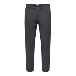 Only & Sons ONLY & SONS Herren Chinohose "ONSNICKY PETE SLIM 0241 PANT", grau, Gr. 32, unifarben, Web, Obermaterial: 98% Baumwolle, 2% Elasthan, Hosen