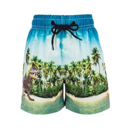 ZIGZAG Kinder Badehose "Dino", gr&uuml;n, Gr. 104, mehrfarbig, Elasthan, Polyester, Badehosen, mit Hingucker-Aufdruck