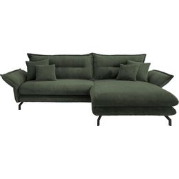 Ecksofa Home Affaire, B:255cm H:94cm T:180cm, gr&uuml;n, 93% Polyester, 7% Polyamid, Wohnzimmer, Sofas, "Lazio modern und bequem, schmale Armlehnen, tolle