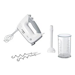 Bosch Handmixer "ErgoMixx MFQ36440, Edelst. R&uuml;hrbesen/Knethaken, 5 Stufen, Mixfu&szlig;, wei&szlig;", B:20cm H:15,5cm T:7,5cm, grau, Mixer, Mixbecher, ergonom.