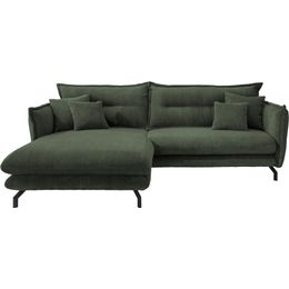 Ecksofa Home Affaire, B:255cm H:94cm T:180cm, gr&uuml;n, 93% Polyester, 7% Polyamid, Wohnzimmer, Sofas, "Lazio modern und bequem, schmale Armlehnen, tolle