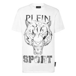 Plein Sport Jungen T-Shirt "Tiger", silber, Gr. L, Obermaterial: 100% Baumwolle, Shirts