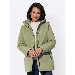 Casual Looks Damen Langjacke, gr&uuml;n, Gr. 36, unifarben, 100% Polyester, Jacken