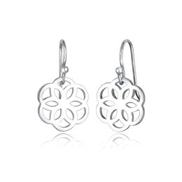 Elli Paar Ohrh&auml;nger "Blume Ornament Cut-Out Flower of Life Silber"