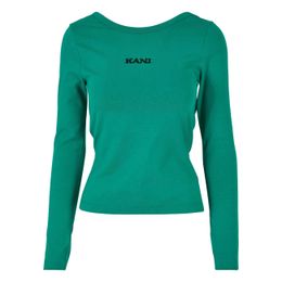 Karl Kani Damen Longsleeve "Karl Kani Damen KW231-017-1 KK Small Retro Laced LS green"gr&uuml;n, Gr. XS, 95% Baumwolle, 5% Elasthan, Shirts