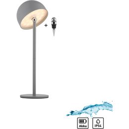 OTTO HOME Tischleuchte "Akku Tischlampe Garrin Indoor Outdoor, magnetischer Flaschenaufsatz", 1, &Oslash; 11cm H: 34,4cm, grau, Wohnzimmer, Leuchten,