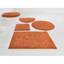 Badematte my home, H:15mm, orange, Baumwolle, Badematten, "Maren, Badvorleger, Badezimmer Teppich", Bio-Baumwolle, Badteppich, Badematten auch als 3