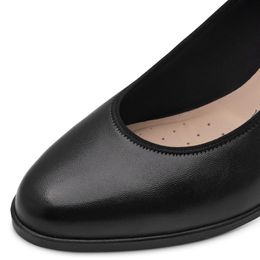 Tamaris Damen Pumps, Gr. 38, schwarz, Leder, Schuhe, Trichterabsatz, Abendschuh, Festtagsschuh in zeitloser Optik