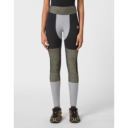 Plein Sport Leggings 'Statet' Damen Gr&ouml;&szlig;e XXL grau / oliv / schwarz