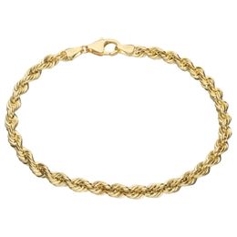 Luigi Merano Damen Armband "Kordelkette, hohl, Gold 375", 21,5cm, Gelbgold 375, gold, Gelbgold 375, Armb&auml;nder
