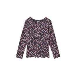 s.Oliver JUNIOR M&auml;dchen Langarmshirt, grau, Gr. 116, bedruckt, Jersey, Obermaterial: 95% Baumwolle, 5% Elasthan, Shirts, mit All-Over Print