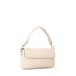 Valentino Handbags VALENTINO BAGS Damen Umh&auml;ngetasche "ALEXIA", beige, Lederimitat, Taschen, Damen Schultertasche mit goldfoldfarbenem Logo-Schmuckelement