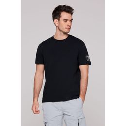 CMPD Herren Rundhalsshirt, blau, Gr. S, bedruckt, Piqu&eacute;, Material: 100% Baumwolle, Shirts, aus Baumwolle