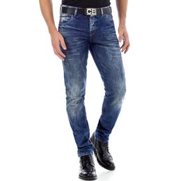 Cipo & Baxx CIPO & BAXX Herren 5-Pocket-Jeans, blau, Gr. 38, Abriebeffekte, Denim/Jeans, Obermaterial: 100% Baumwolle, Jeans