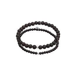 Kuzzoi Armband-Set 'Onyx' Herren Gr&ouml;&szlig;e 19 schwarz / silber