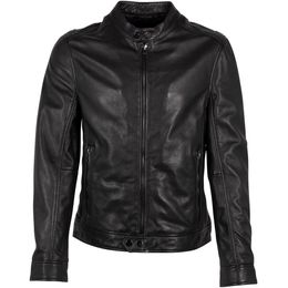 Mauritius Herren Lederjacke "G2MOccer SF", schwarz, Gr. 4XL, unifarben, Obermaterial: 100% Schafsleder, Jacken, mit Rei&szlig;vershcluss, Ziern&auml;hte,