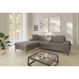 Sit & More Ecksofa SIT & MORE, B:247cm H:83cm T:171cm, grau, 100% Polyester, Wohnzimmer, Sofas, "Morris Jubi L-Form, B: 247 cm", mit Armteilfunktion & 1