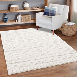 Hochflor-Teppich my home, B:160cm H:20mm L:230cm, beige, Obermaterial: 100% Polypropylen, Teppiche, "Andro", Boho Scandic Stil, weich, Hoch Tief