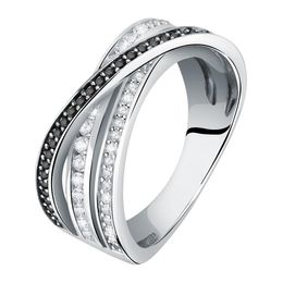 Christ Ring Damen Gr&ouml;&szlig;e 60 schwarz / silber