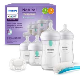 Philips Avent Baby Babyflasche "Natural Response Flaschen-Set Air-Free Ventil SCD657/11", 125ml, transparent, Kunststoff, H:19,1cm, Trinkflaschen, 4
