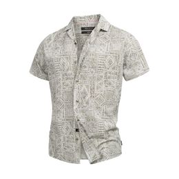 INDICODE Jeans Button Up Shirt 'Frey' male Grey size L