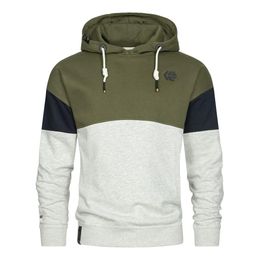 INDICODE JEANS Sweatshirt 'Ziggy' Herren Gr&ouml;&szlig;e M blau / gr&uuml;n / wei&szlig;