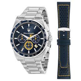 Maserati Analog Watch male Blue, Silver size One Size