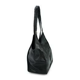 Harpa Damen Schultertasche "ZOELLA"schwarz, Lederimitat, unifarben, Taschen, mit geflochtenen Henkeln