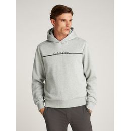 Calvin Klein Herren Sweatshirt "SPLIT LINE LOGO HOODIE", grau, Gr. XXL, unifarben, Sweatware, Obermaterial: 64% Baumwolle, 36% Polyester,