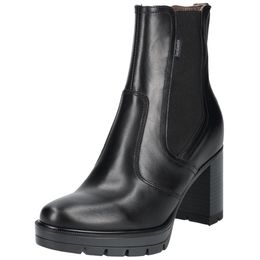 Nero Giardini Damen High-Heel-Stiefelette "Nero Giardini Stiefelette Leder/Textil", Gr. 39, schwarz, Leder, Textil, Schuhe
